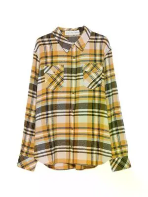 GOD'S TRUE CASHMERE Check-pattern Cashmere Shirt - Yellow