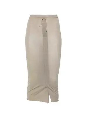 Rick Owens Drawstring-waist Slit-detail Midi Skirt