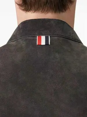 Thom Browne Leather Racer Jacket - Grey