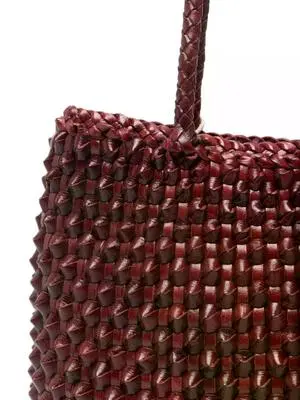 Dragon Diffusion Santa Croce Cactus Woven Leather Shoulder Bag - Red
