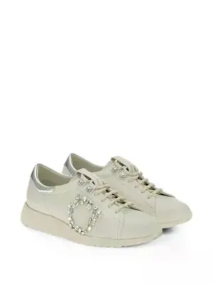 FERRAGAMO Gancini Crystal-embellished Sneakers