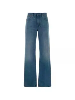 Gucci Bleached Washed Cotton Denim Pants - Blue