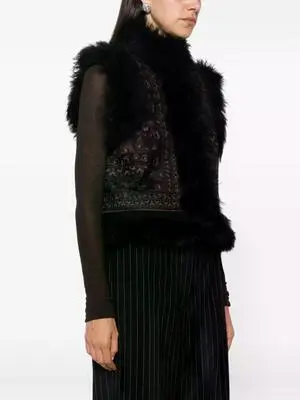 Antik Batik Sando Feather-trim Gilet