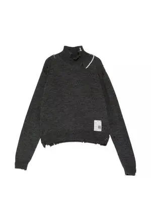 Mihara Yasuhiro Pearl-embellished Distressed Jumper