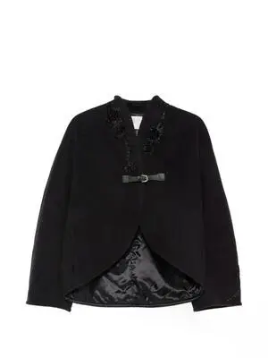 FORTE_FORTE Embroidered Buckle-fastening Coat
