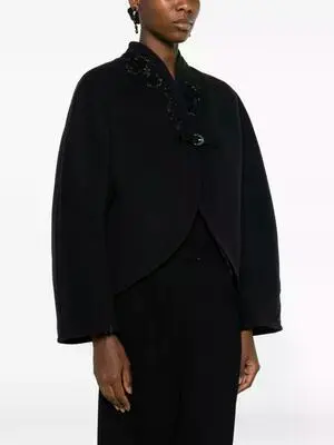 FORTE_FORTE Embroidered Buckle-fastening Coat
