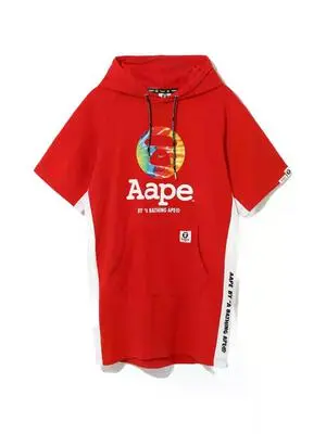AAPE BY *A BATHING APE Moonface Logo-print Hooded Mini Dress