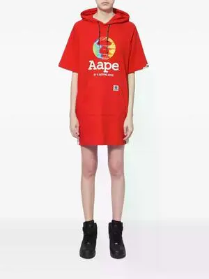 AAPE BY *A BATHING APE Moonface Logo-print Hooded Mini Dress