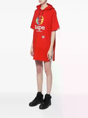AAPE BY *A BATHING APE Moonface Logo-print Hooded Mini Dress