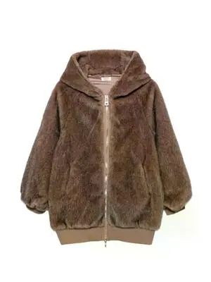 Liu Jo Faux-fur Hooded Jacket - Brown
