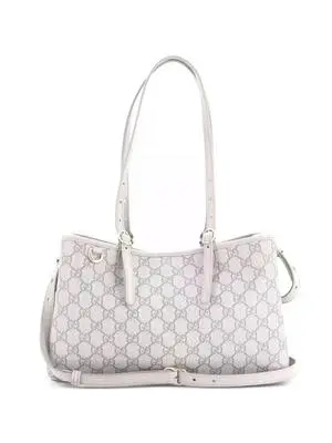 Gucci Emblem Gg Coated Canvas Small Tote Bag - Grey