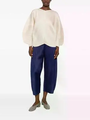 Issey Miyake Plissé-effect Cropped Trousers
