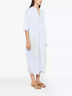 DANIELA GREGIS Vertical-stripe Long-sleeve Midi Dress