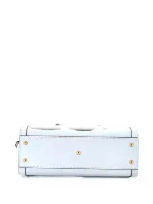 Gucci Diana Nm Logo Bamboo Handle Tote Embossed Leather Small Shoulder Bag - Blue