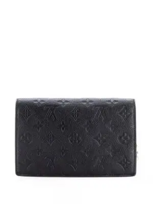 LOUIS VUITTON Vavin Chain Wallet Monogram Empreinte Leather Clutch Bag - Black