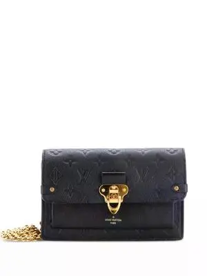 LOUIS VUITTON Vavin Chain Wallet Monogram Empreinte Leather Clutch Bag - Black
