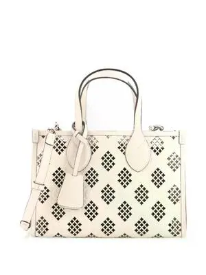 Gucci Convertible Gg Debossed Laser Cut Leather Small Tote Bag