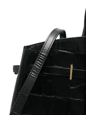 DEMELLIER Hudson Croc-effect Tote Bag - Black