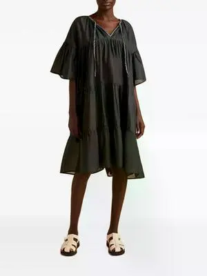 Merlette Paradis Nes Embroidered Tiered Dress