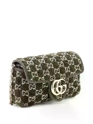Gucci Gg Marmont Flap Bag Matelasse Gg Boucle Tweed Mini Shoulder Bag