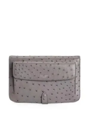 Dolce & Gabbana Ostrich-leather Clutch Bag - Grey