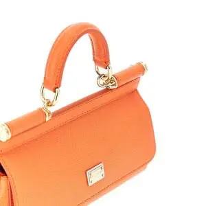 Dolce & Gabbana Dauphine Leather Mini 'sicily' Bag - Orange