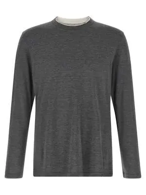 Brunello Cucinelli Silk And Cotton T-shirt - Gray