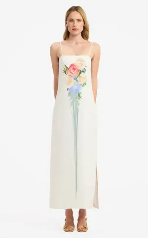 LEO LIN Savannah Column Linen Maxi Dress