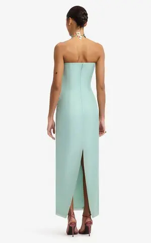 LEO LIN Rayna Embroidered Linen-silk Maxi Dress