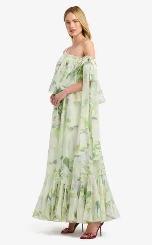 LEO LIN Everleigh One-shoulder Linen-blend Maxi Dress