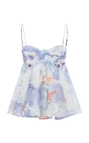 LEO LIN Alexis Linen-blend Top - Multi