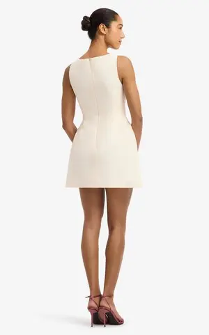 LEO LIN Ali Embroidered Linen-silk Mini Dress
