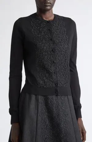 Carolina Herrera Floral Lace Cardigan