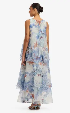LEO LIN Delphine Tiered Silk Maxi Dress