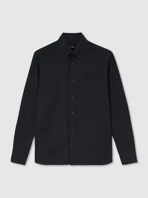 REISS Hunt Cotton Flannel Button-down Shirt Regular-fit - Navy