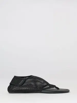 Alaïa Alaia Mesh Nylon Low-heeled Sandals With Perforated Design And Hook-and-loop Closure - Black