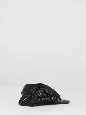 Alaïa Alaia Mesh Nylon Low-heeled Sandals With Perforated Design And Hook-and-loop Closure