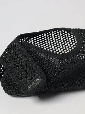 Alaïa Alaia Mesh Nylon Low-heeled Sandals With Perforated Design And Hook-and-loop Closure - Black
