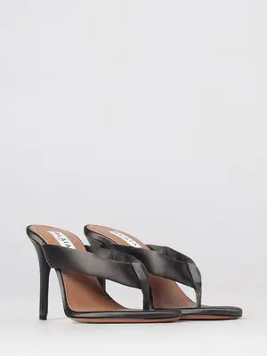 Alaïa Alaia Satin Thong Mule Sandals With An Open Toe And High Stiletto Heel - Gray