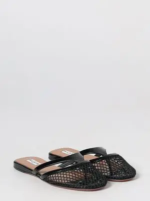 Alaïa Alaia Low Thong Mules In Patent Leather And Pvc With Perforated Pattern
