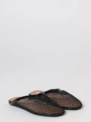 Alaïa Alaia Low-heeled Patent Leather And Pvc Mules With Perforated Design