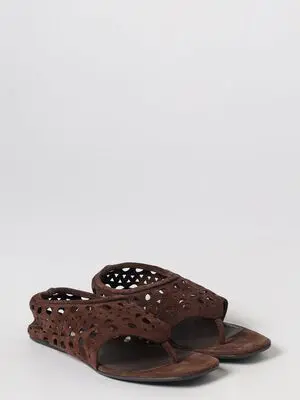 Alaïa Alaia Vienne Perforated Suede Thong Mule Sandals - Brown