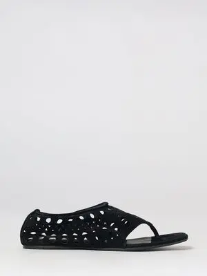 Alaïa Alaia Vienne Perforated Suede Thong Mule Sandals
