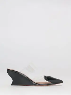 Alaïa Alaia Le Cå“ur Patent Leather Wedge Mules With Almond Toe