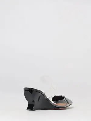 Alaïa Alaia Le Cå“ur Patent Leather Wedge Mules With Almond Toe