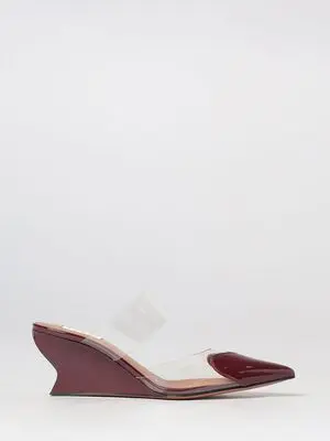Alaïa Alaia Le Cå“ur Patent Leather Wedge Mules With Almond Toe - Red