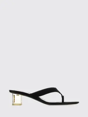 Saint Laurent Frida Satin Thong Mule Sandals With Square Toe And Low Heel