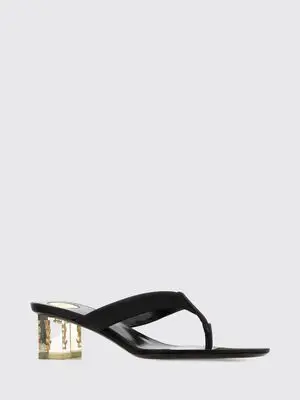 Saint Laurent Frida Satin Thong Mule Sandals With Square Toe And Low Heel