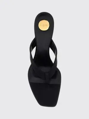 Saint Laurent Frida Satin Thong Mule Sandals With Square Toe And Low Heel