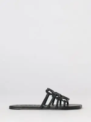 Loewe Anagram Petal Low-heeled Mule Sandals In Smooth Calfskin Leather - Black